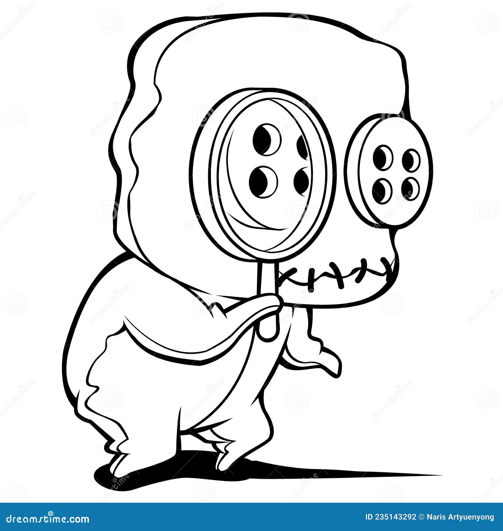Funny Man Cartoon Character Coloring Page 33 Stock Vector ...