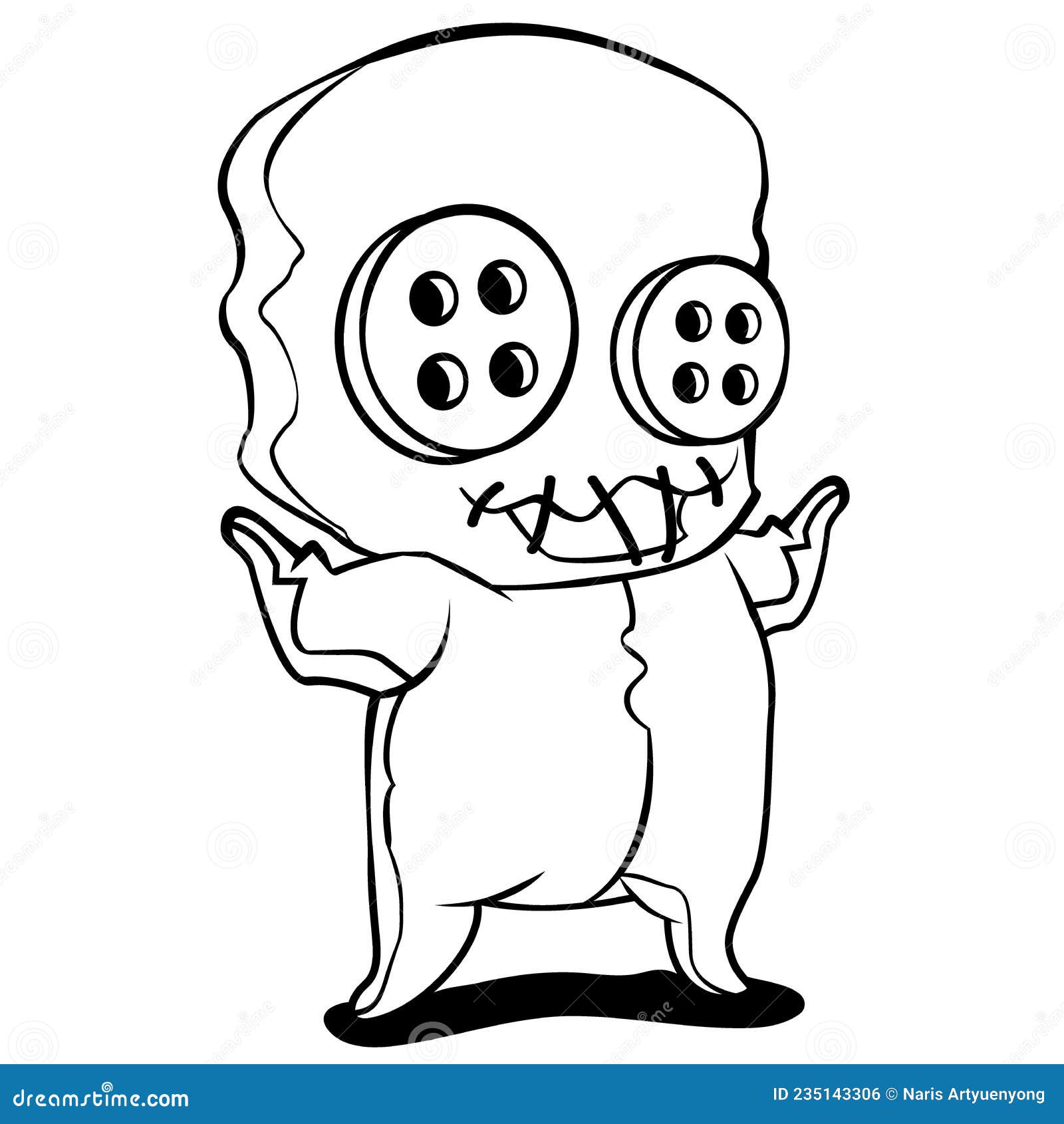 Funny Man Cartoon Character Coloring Page 11 Stock Vector ...