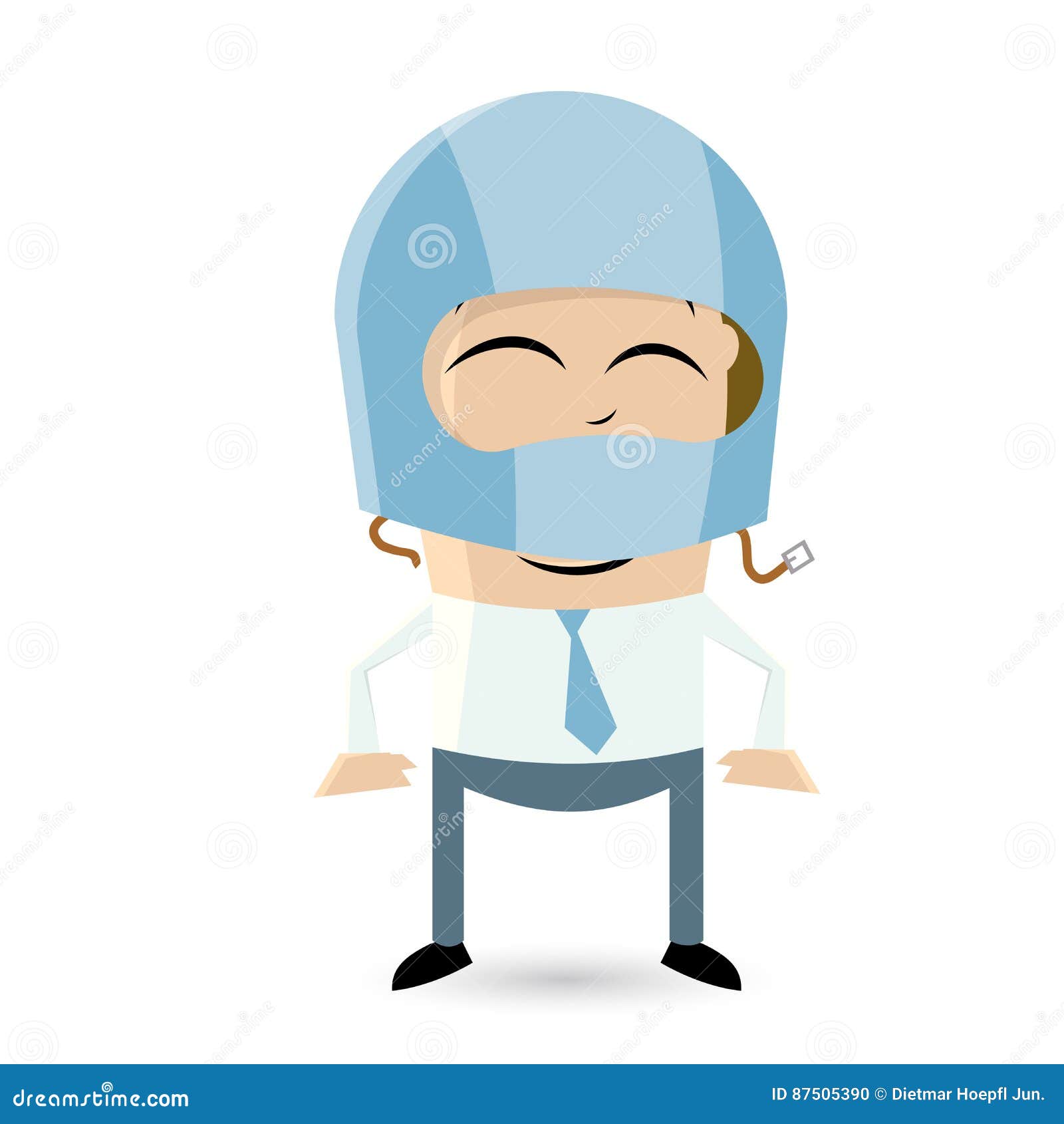 Funny Man with Crash Helmet Stock Vector - Illustration of vector ...