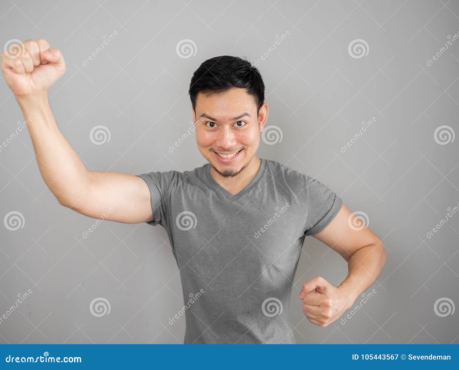 Funny Man with Crazy Dancing Pose. Stock Image - Image of adult, beard ...
