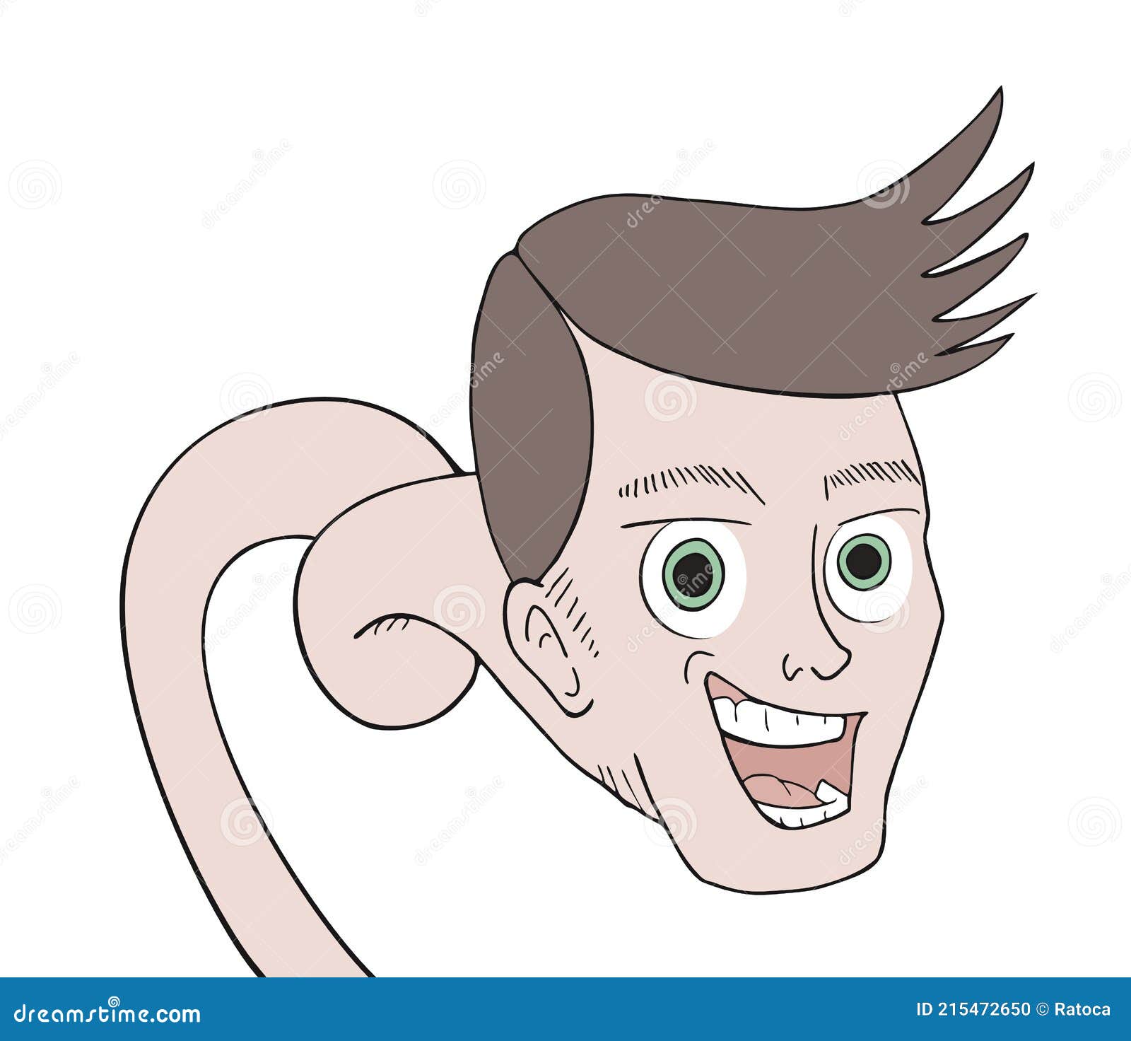 Funny man with crazy neck stock vector. Illustration of vector - 215472650