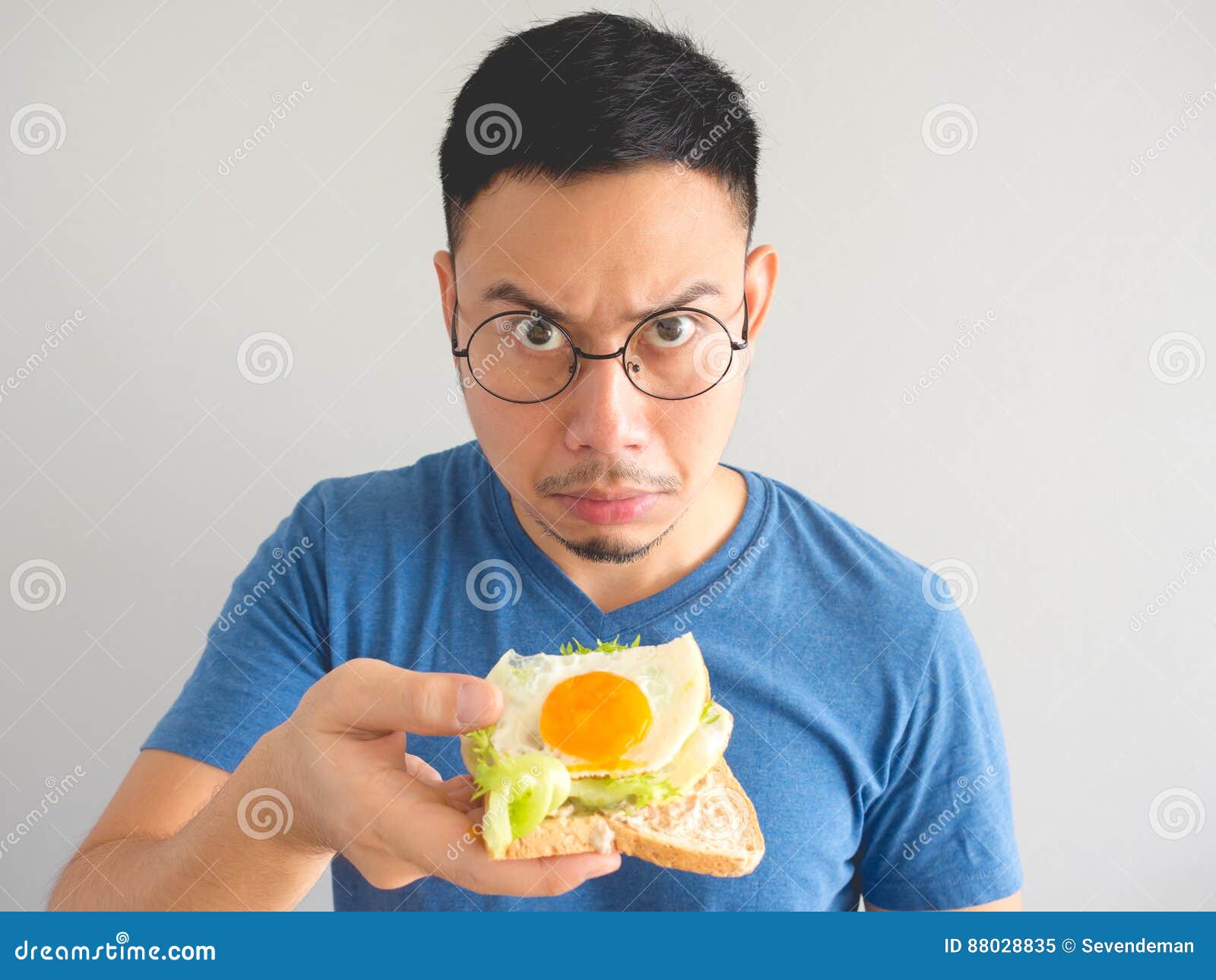 Funny man eat sandwich. stock image. Image of bread, lunch - 88028835