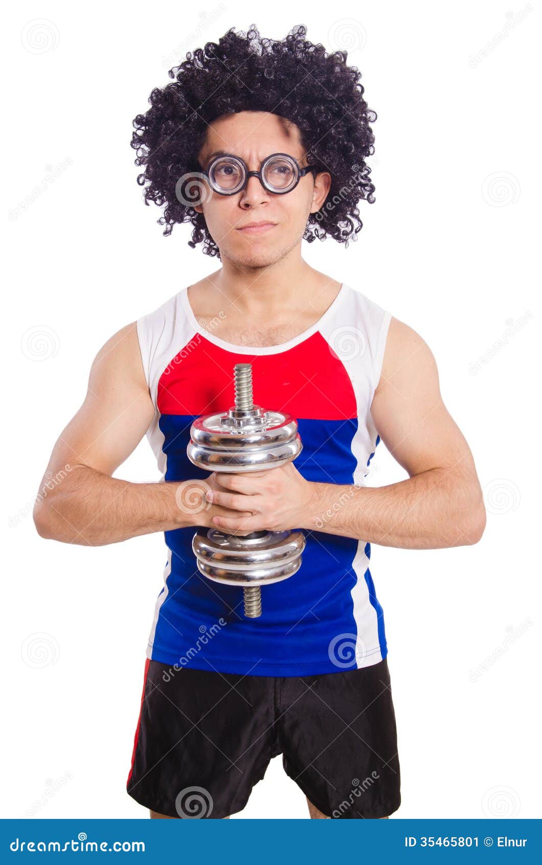 Funny man exercising stock image. Image of muscle, health - 35465801