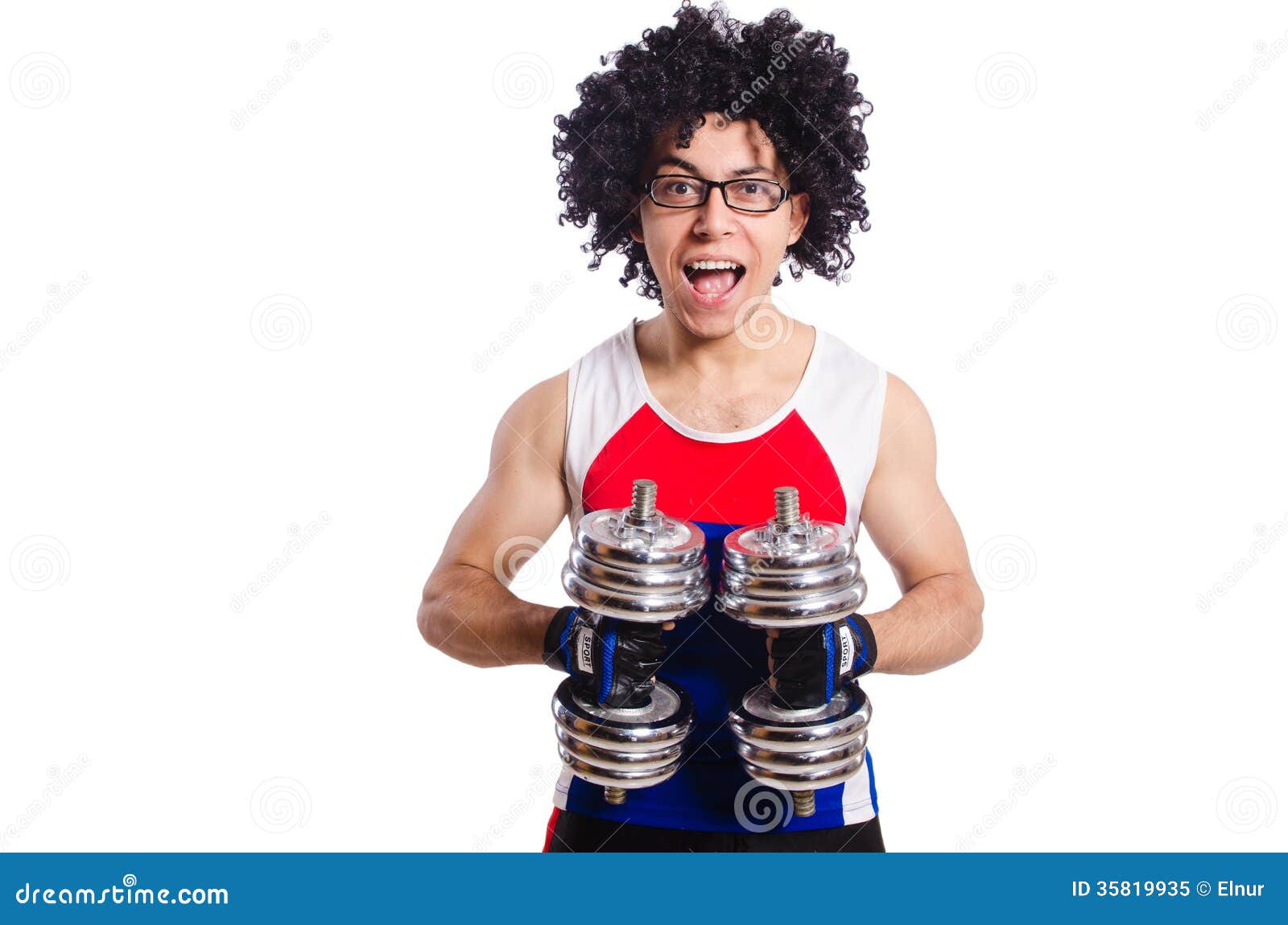 Funny man exercising stock image. Image of adult, humorous - 35819935