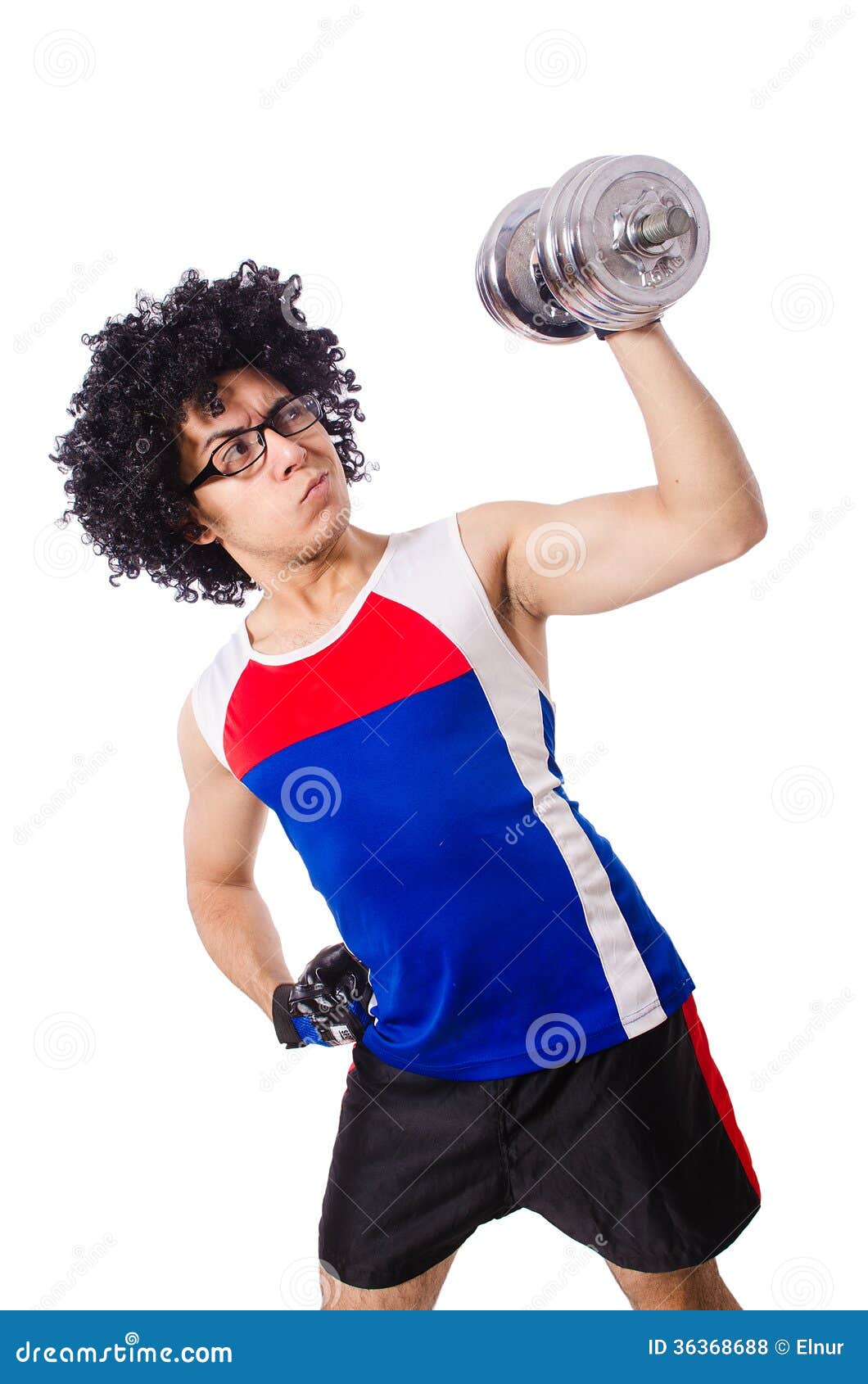 Funny man exercising stock photo. Image of lifting, humourous - 36368688