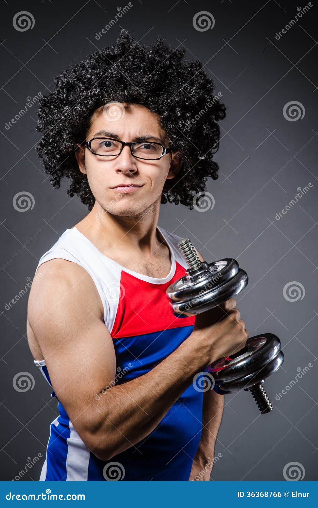 Funny man exercising stock photo. Image of healthy, humorous - 36368766