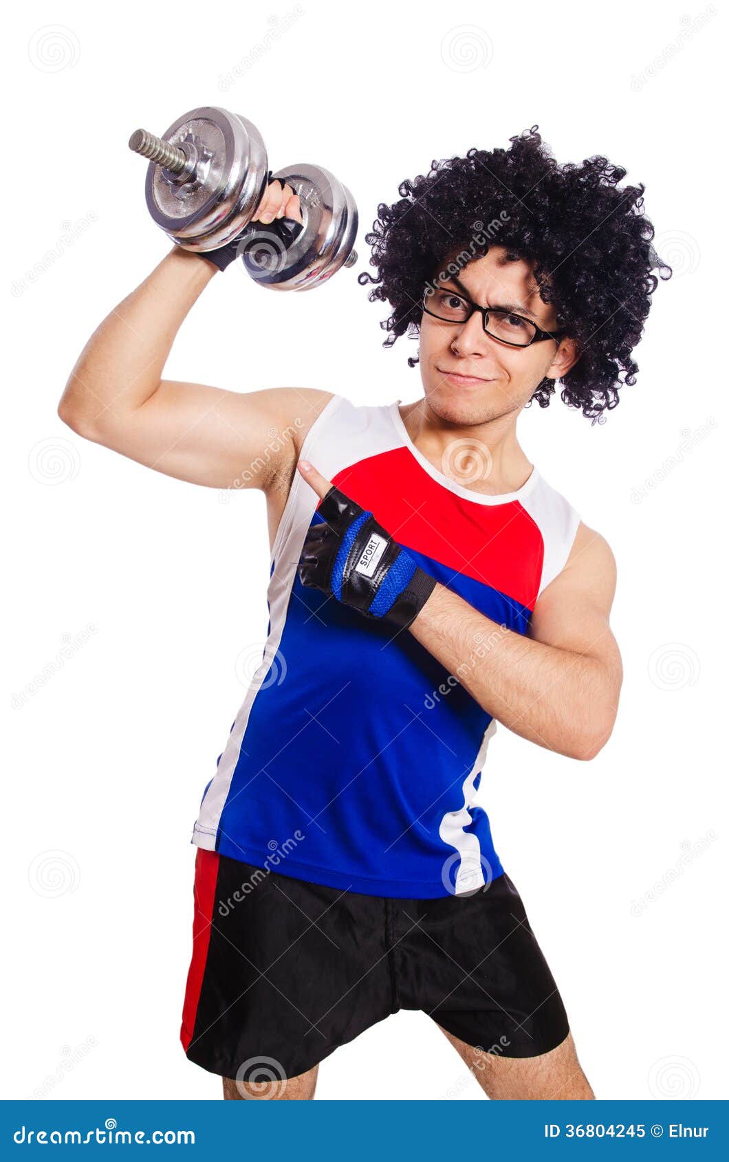 Funny man exercising stock image. Image of muscle, humour - 36804245