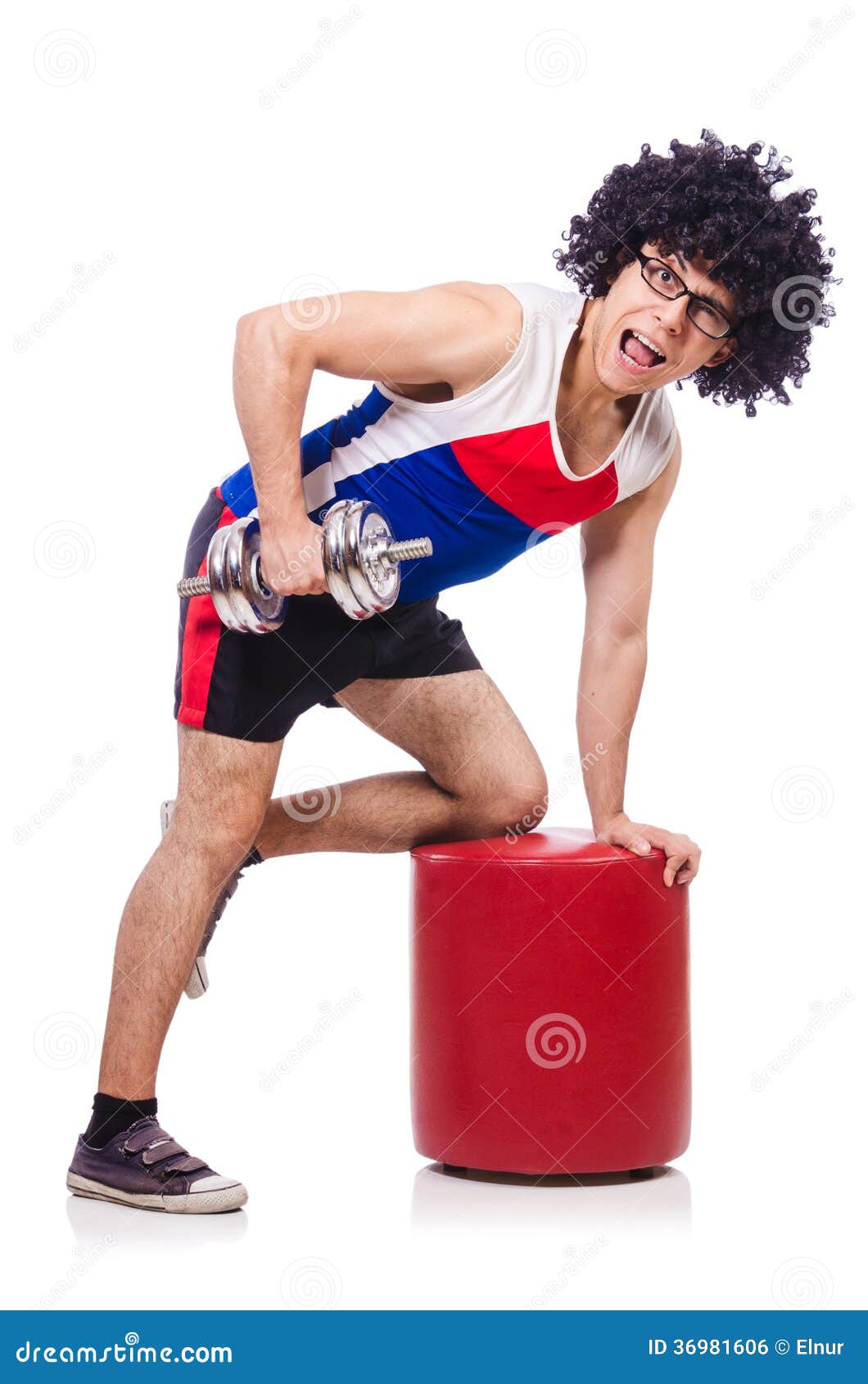 Funny man exercising stock photo. Image of healthy, heavy - 36981606