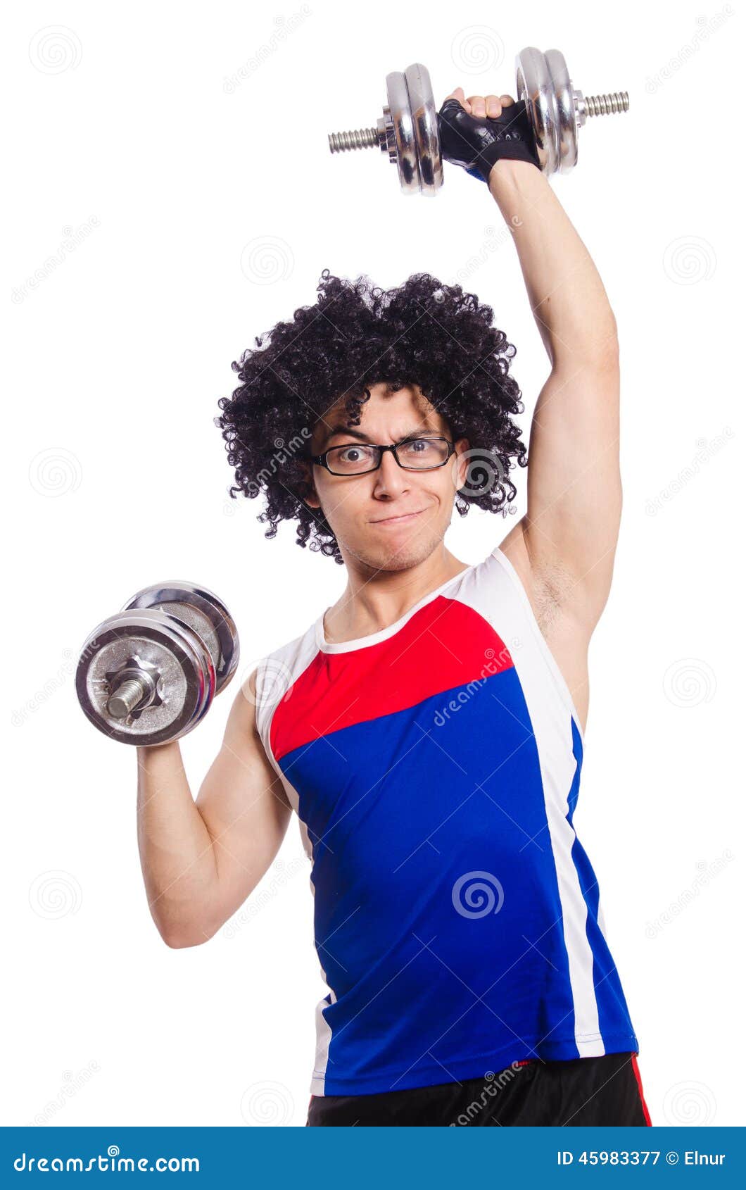 Funny man exercising stock image. Image of athletic, muscular - 45983377