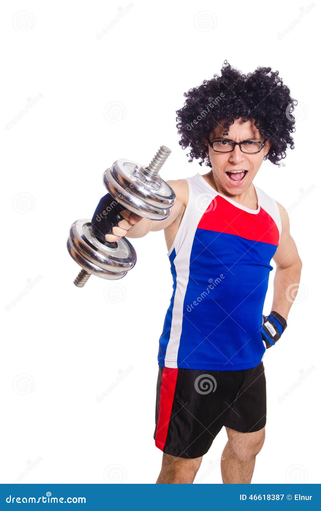 Funny man exercising stock image. Image of isolated, body - 46618387