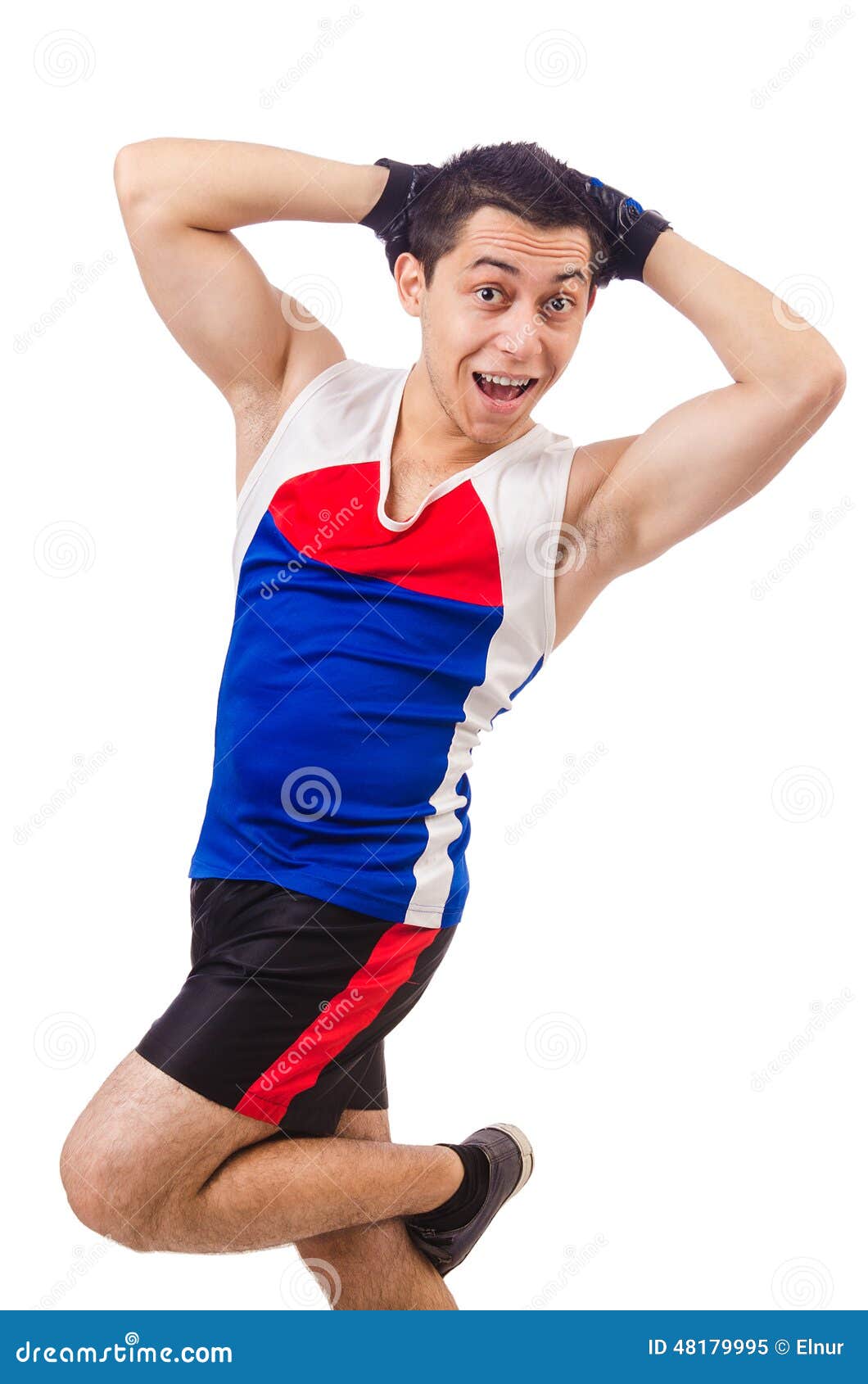 Funny man exercising stock image. Image of funny, muscular - 48179995
