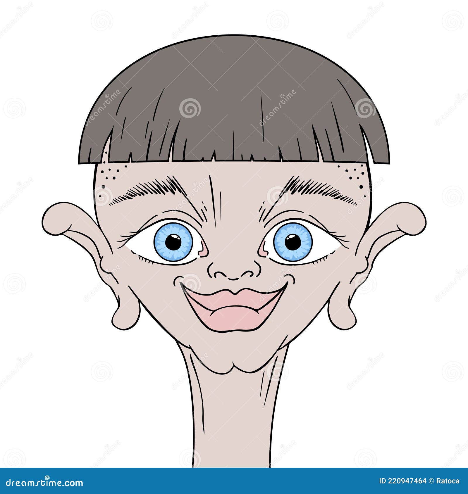 Funny Man Face with Long Neck Stock Vector - Illustration of funny ...