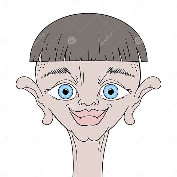 Funny Man Face with Long Neck Stock Vector - Illustration of funny ...