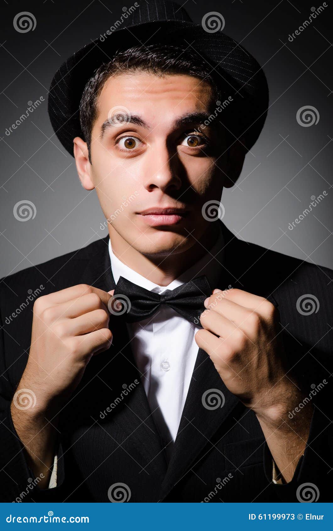 The Funny Man with Flower in Dark Studio Stock Image - Image of flower ...