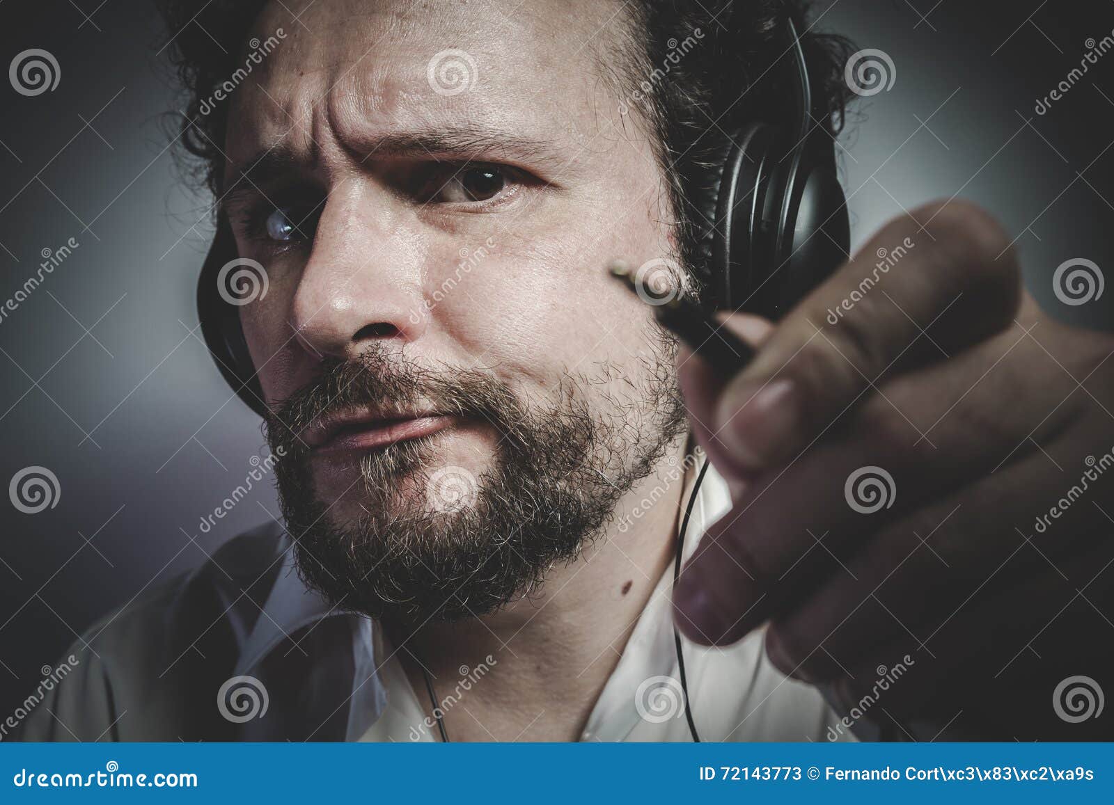 Funny, Man with Intense Expression, White Shirt Stock Image - Image of ...