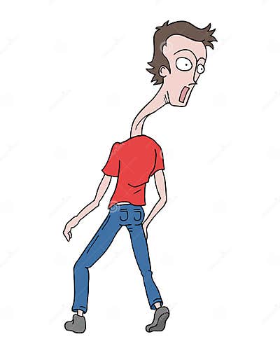 Funny man with long neck stock vector. Illustration of looking - 131628910