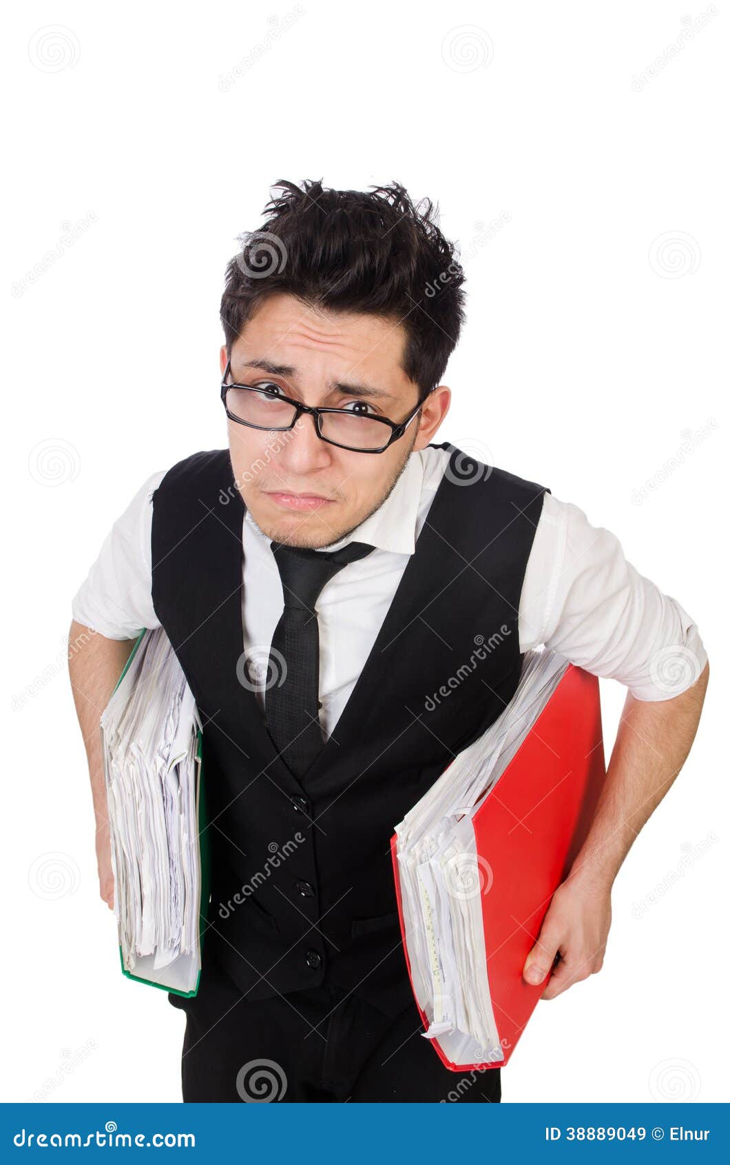 Funny Man Stock Image Image Of Folders Humor Corporate 38889049