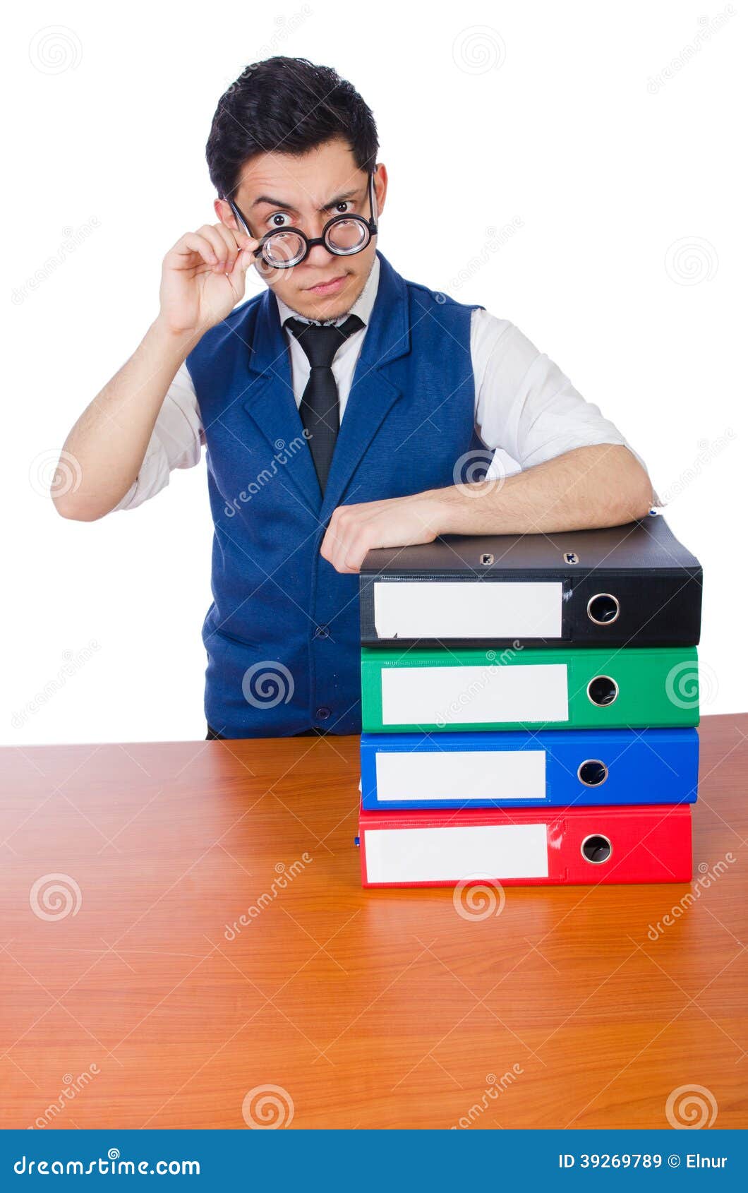 Funny Man Stock Image Image Of Document Humour Folders 39269789
