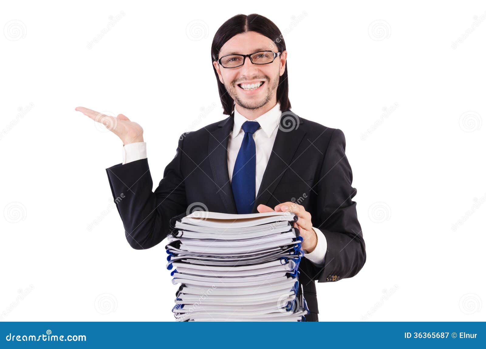Funny Man with Lots of Papers Stock Image - Image of frustrated ...