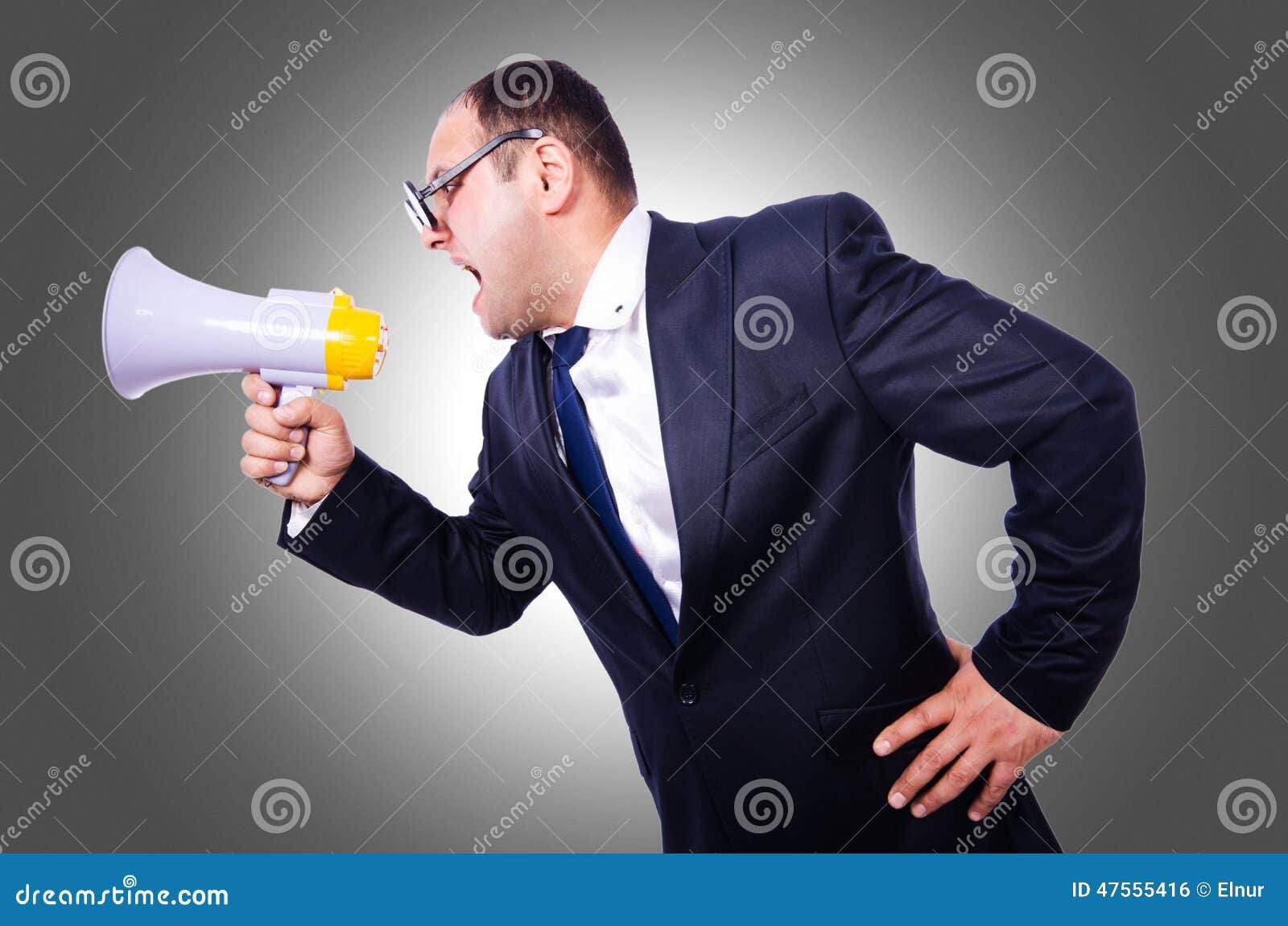 Funny man with loudspeaker stock photo. Image of funny - 47555416