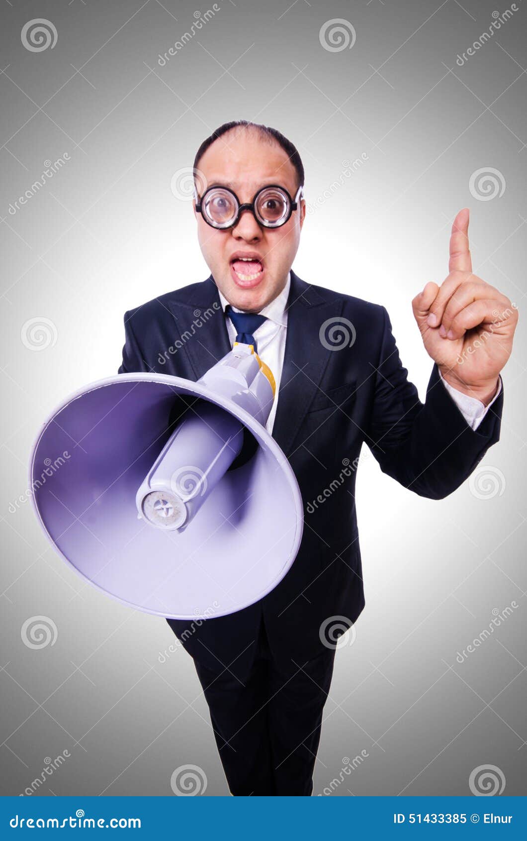 Funny man with loudspeaker stock image. Image of loud - 51433385