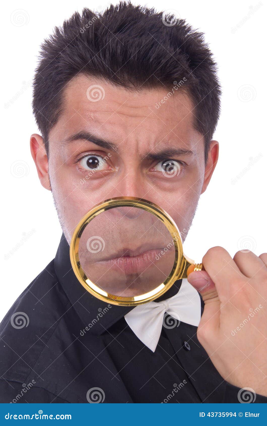 Funny man stock photo. Image of looking, loupe, magnifying - 43735994 Funny man stock photo. Image of looking, loupe, magnifying - 43735994