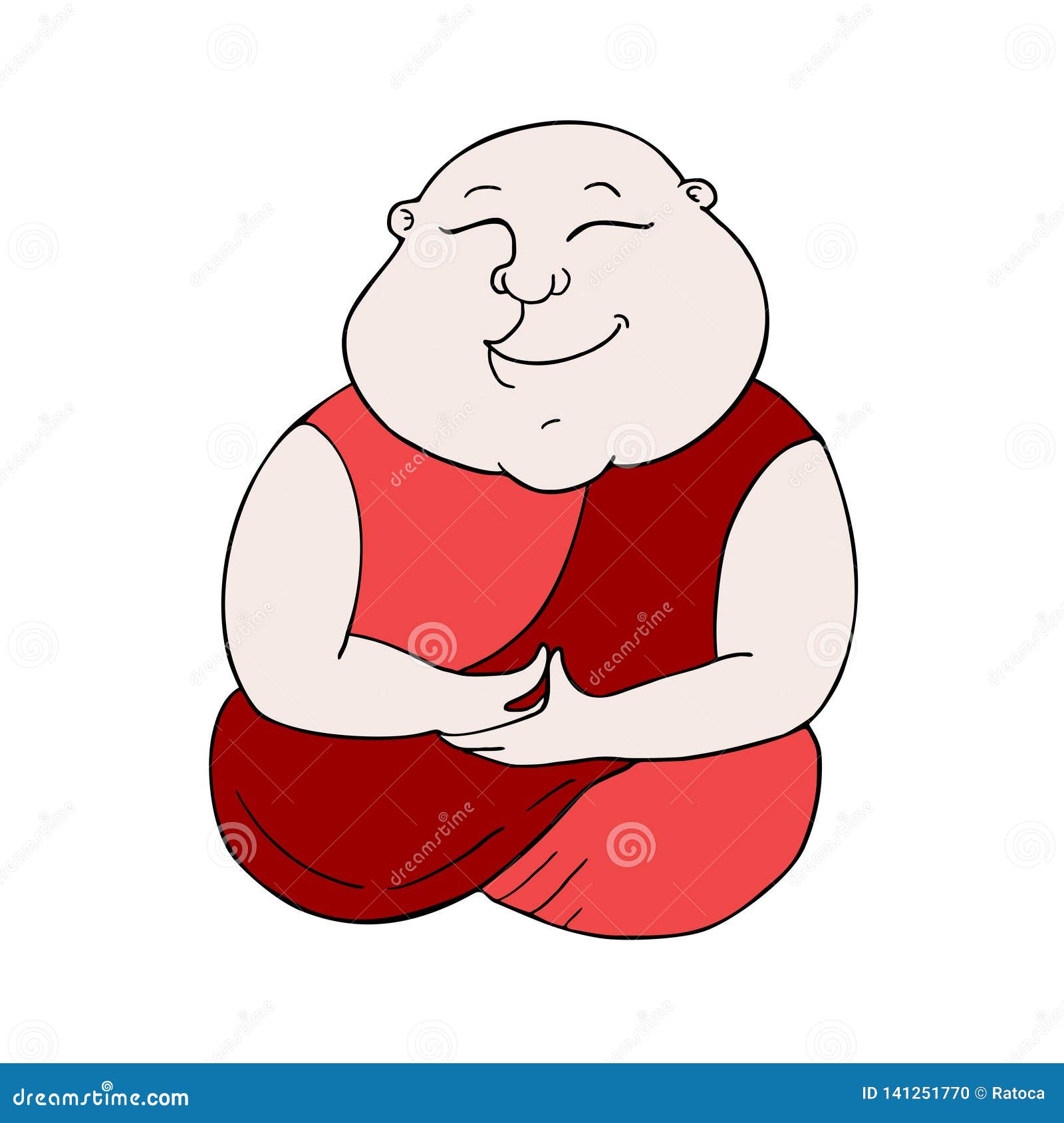 Funny man meditating stock vector. Illustration of meditate - 141251770