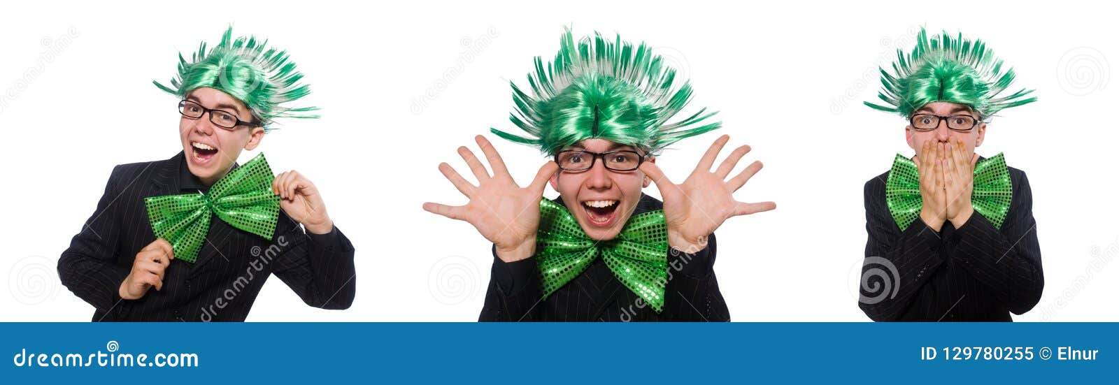 The Funny Man with Mohawk Hairstyle Stock Image - Image of clown, freak ...