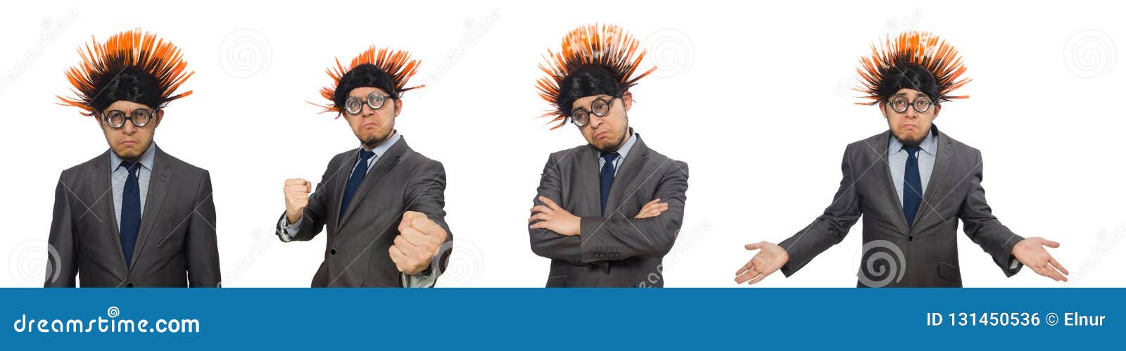 The Funny Man with Mohawk Hairstyle Stock Photo - Image of goofy ...