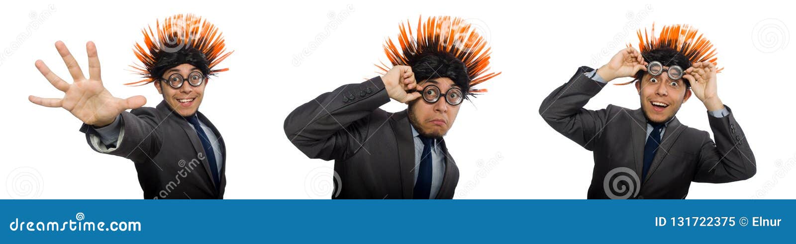 The Funny Man with Mohawk Hairstyle Stock Image - Image of geek ...