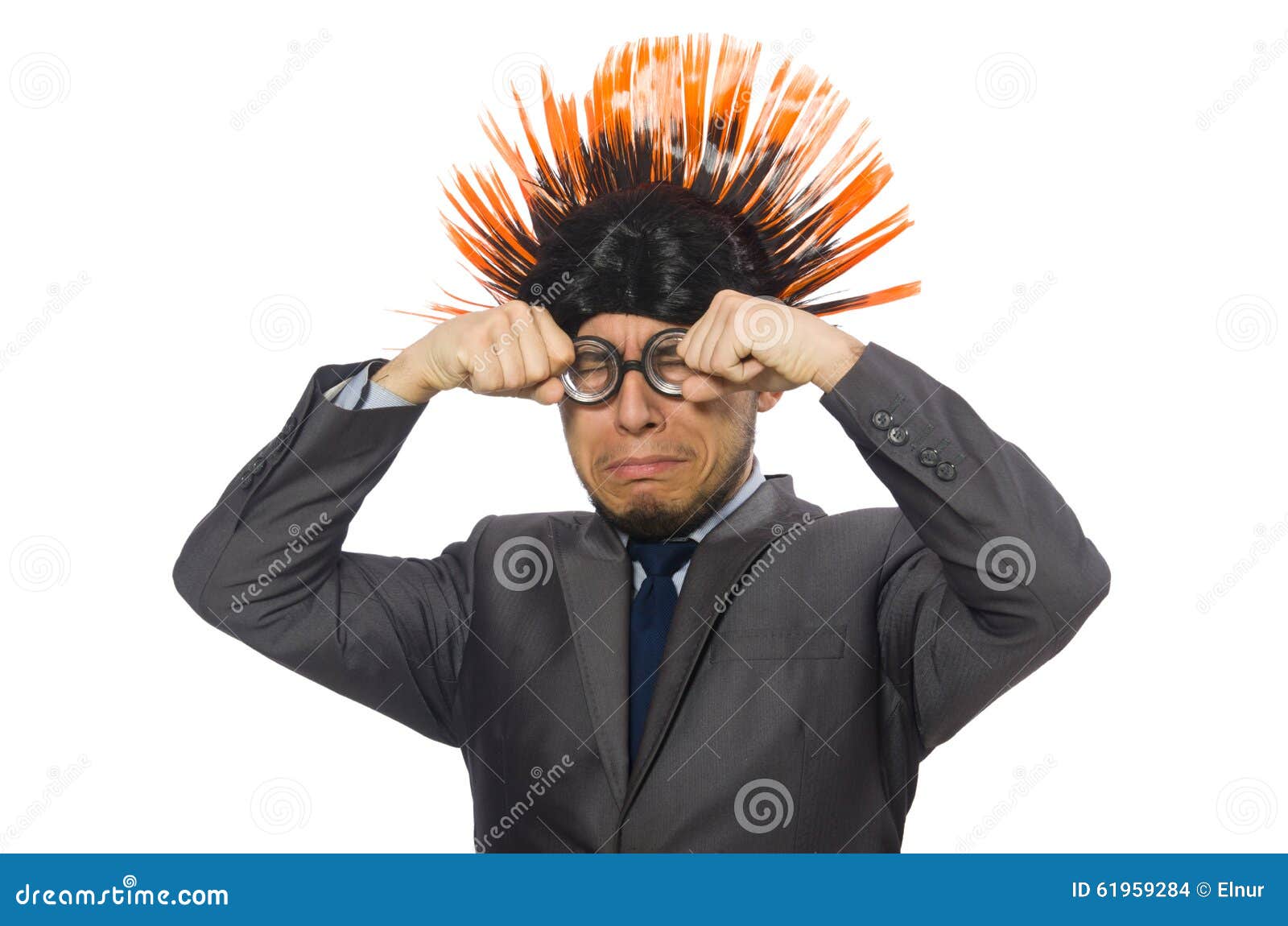 The Funny Man with Mohawk Hairstyle Stock Photo - Image of looking ...