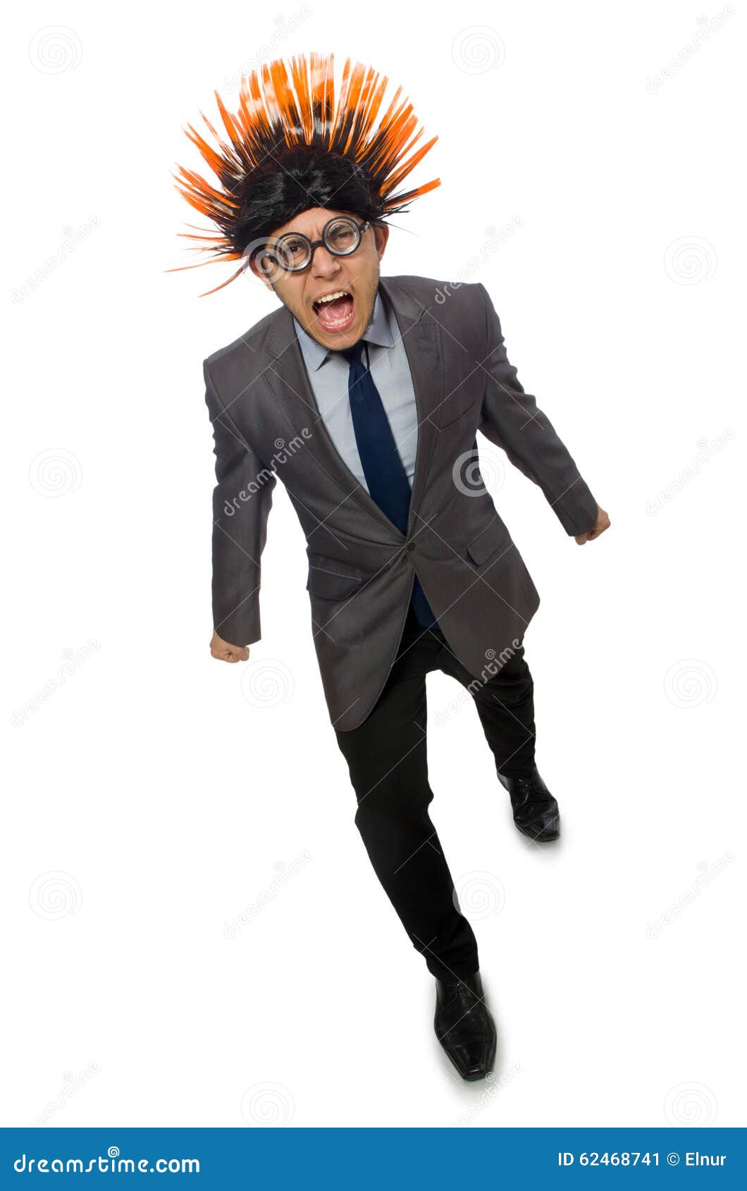 Funny Man with Mohawk Hairstyle Stock Image - Image of angry, humorous ...