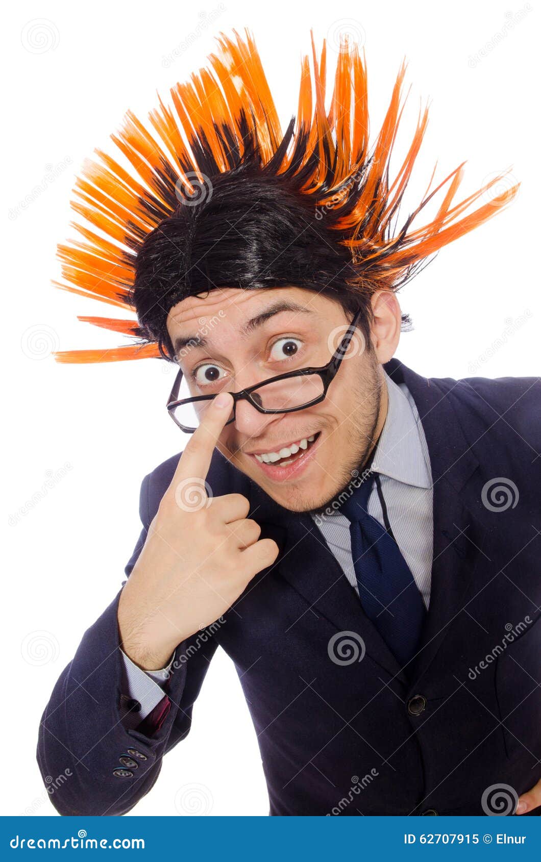 Funny Man with Mohawk Hairstyle Stock Image - Image of boss, emotion ...