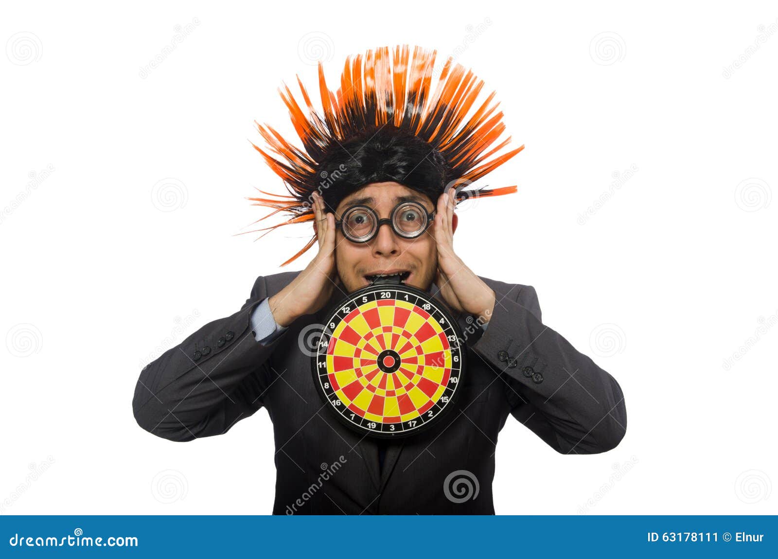 The Funny Man with Mohawk Hairstyle Stock Image - Image of looking ...