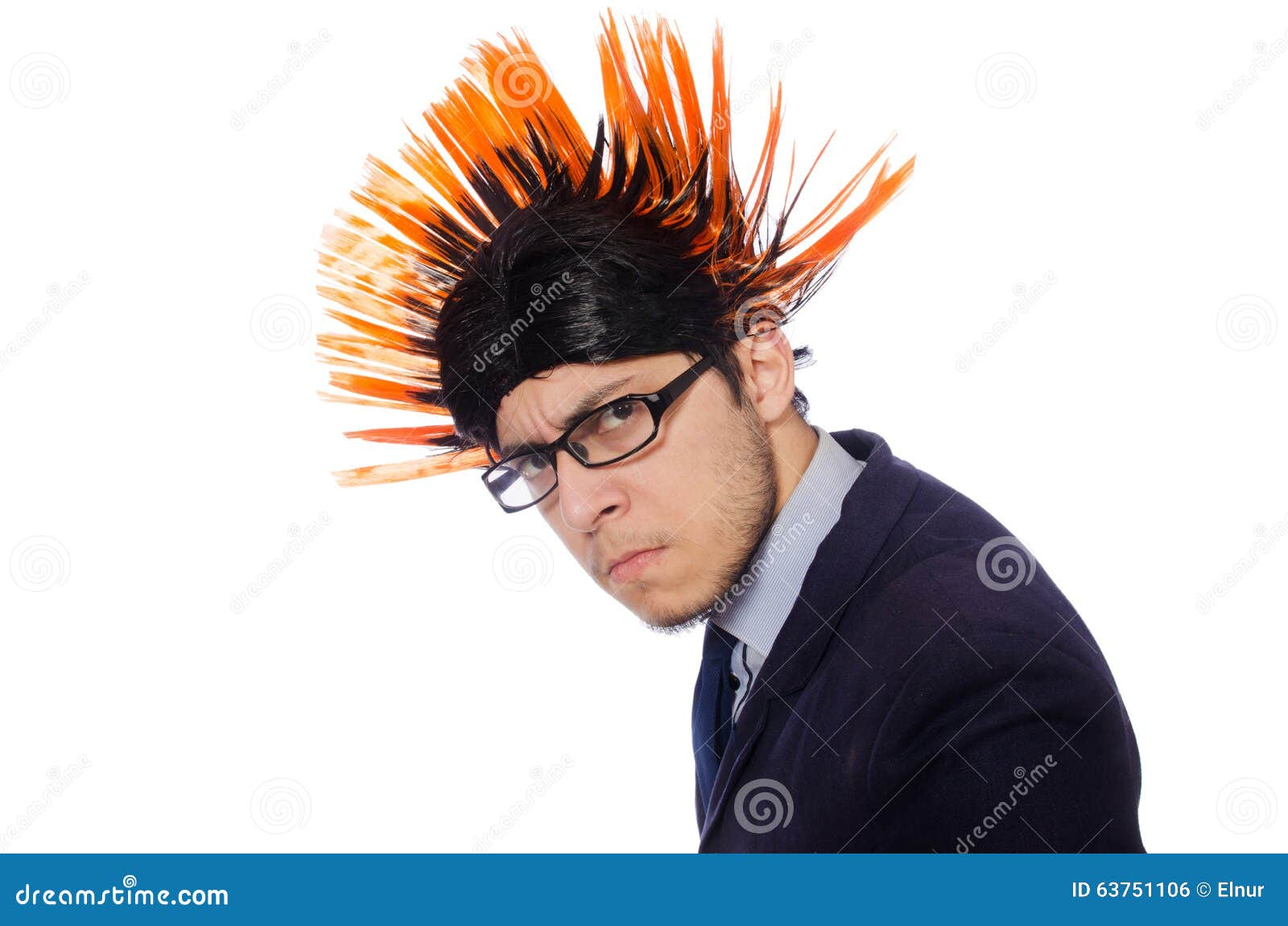 The Funny Man with Mohawk Hairstyle Stock Photo - Image of goofy ...