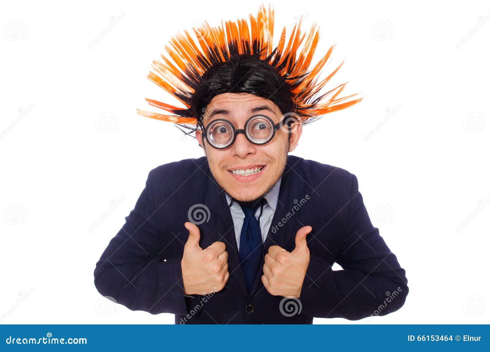 The Funny Man with Mohawk Hairstyle Stock Photo - Image of laugh, geek ...