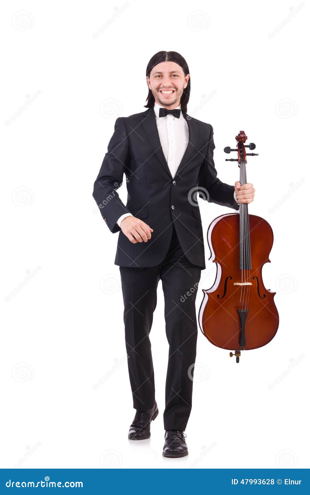 Funny Man with Music Instrument Stock Photo - Image of fiddler ...