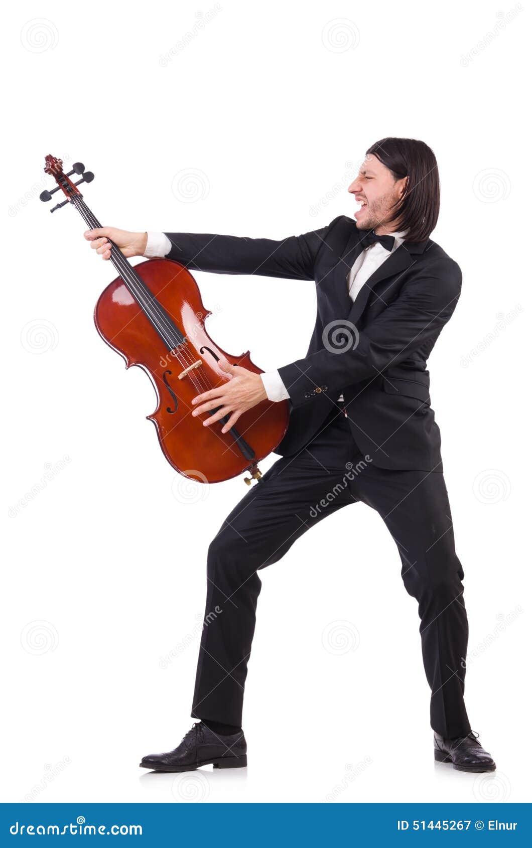 Funny Man with Music Instrument Stock Image - Image of artistic ...