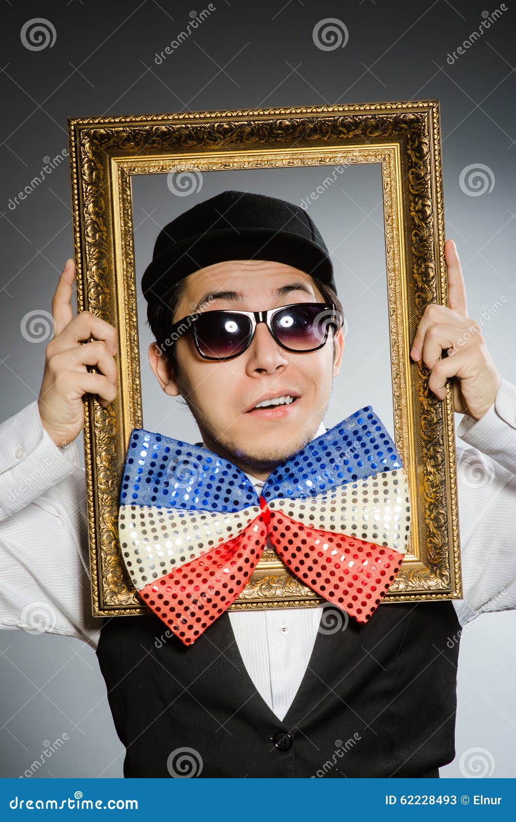 The Funny Man with Picture Frame Stock Image - Image of silly, humour ...