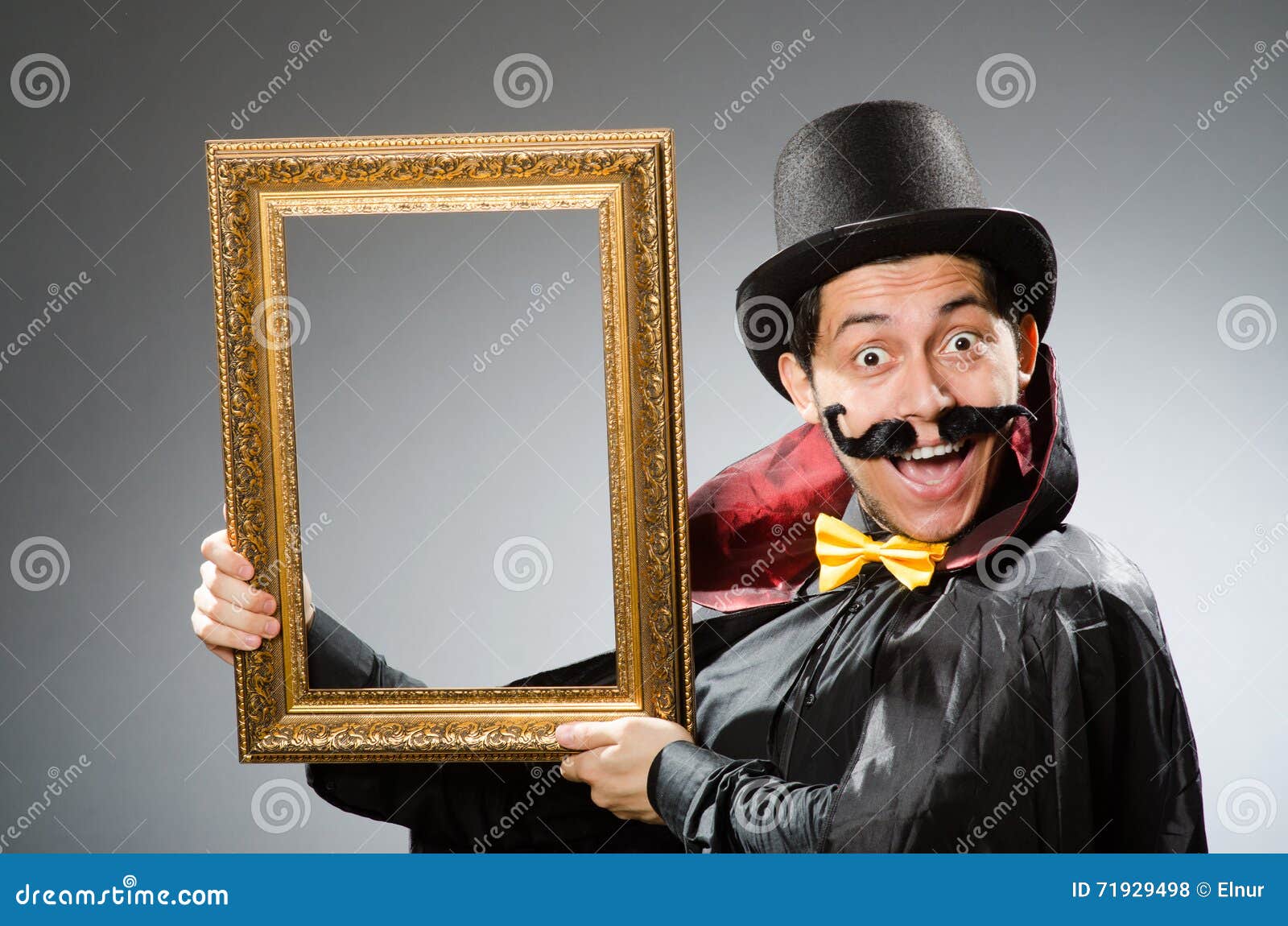 The Funny Man with Picture Frame Stock Photo - Image of frame, smiling ...