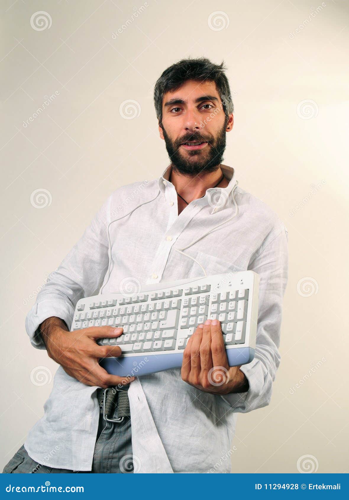 Funny Man Playing Keyboard stock photo. Image of business - 11294928