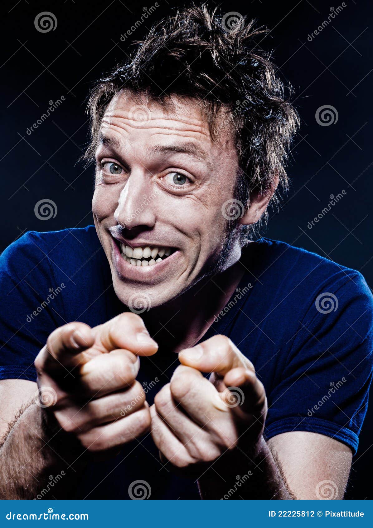 Funny Man Portrait Pointing Stock Photo - Image of black, directing ...