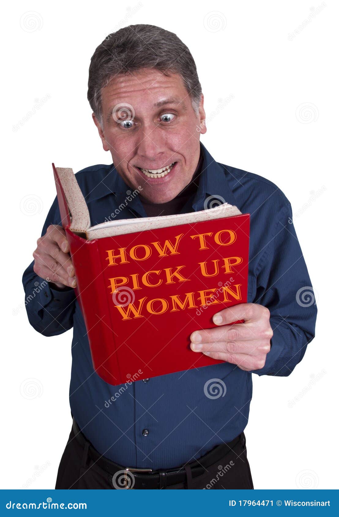 Funny Man Read Book Dating Looking For A Date Royalty Free Stock