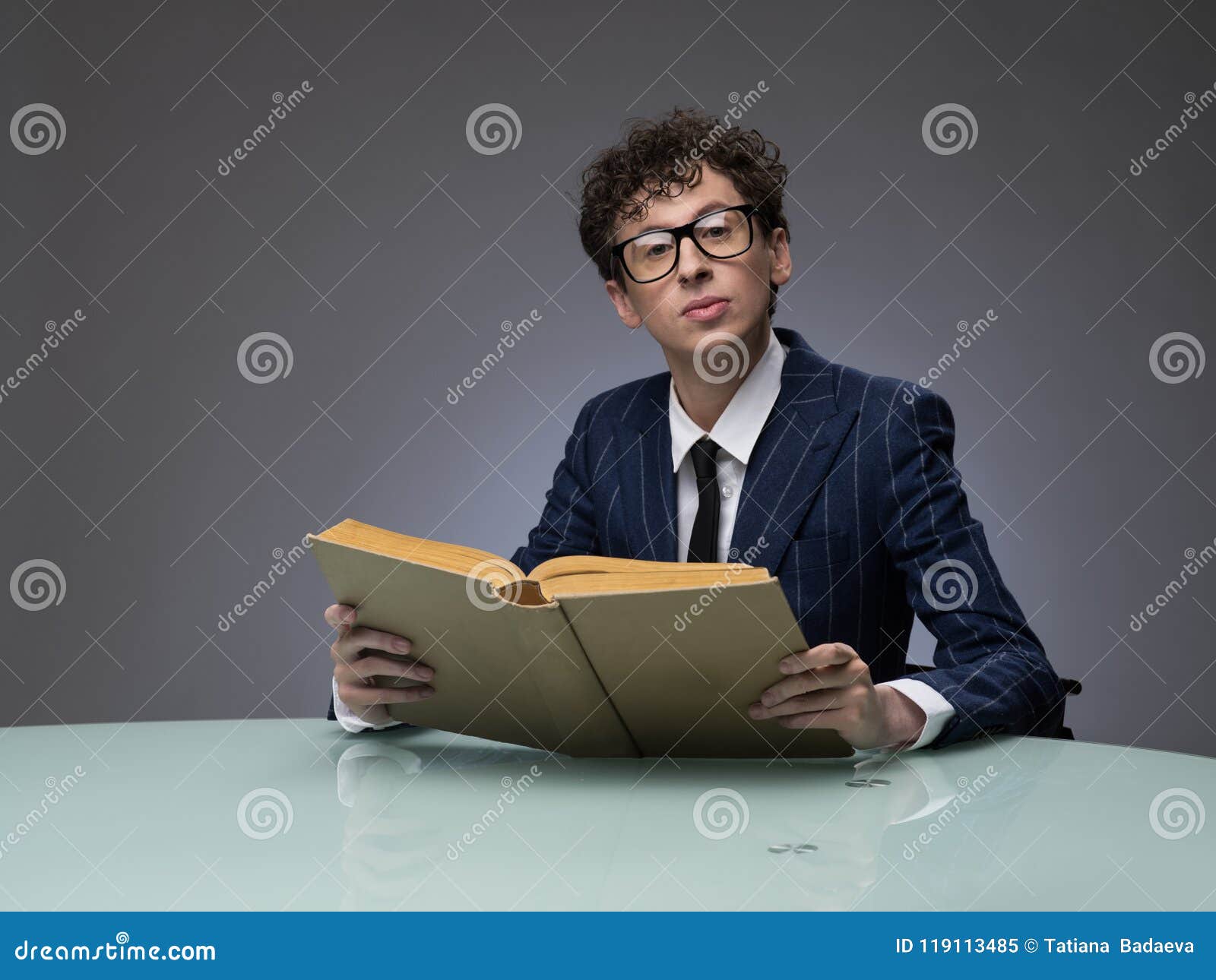 Funny Man Reading A Book Stock Image Image Of Model 119113485