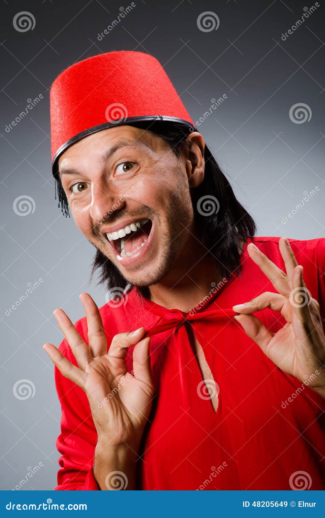 Funny Man in Red Dress Wearing Stock Image - Image of funny, east: 48205649