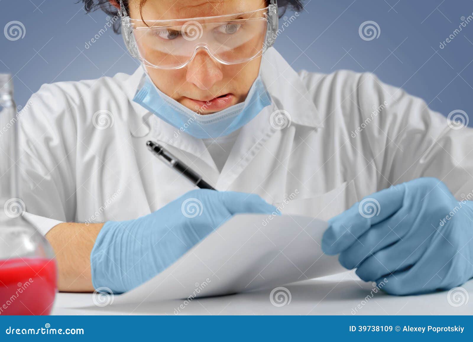 Funny man scientist stock image. Image of laboratory - 39738109
