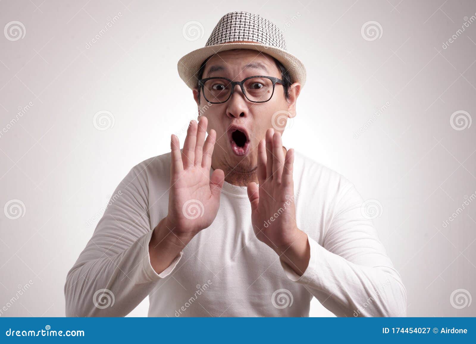 Funny Man Shouting and Yelling Stock Image - Image of thai ...