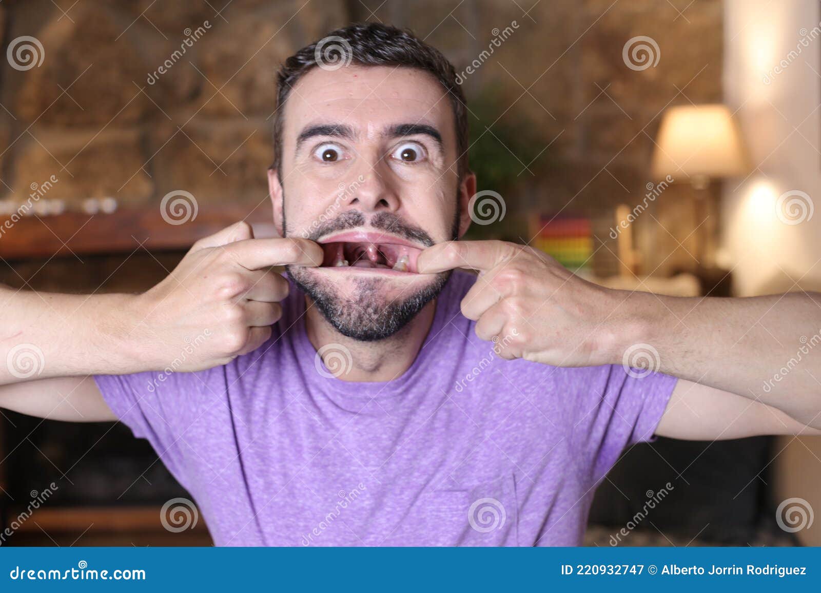 Funny Man Showing His Uvula Stock Image - Image of healthy, open: 220932747