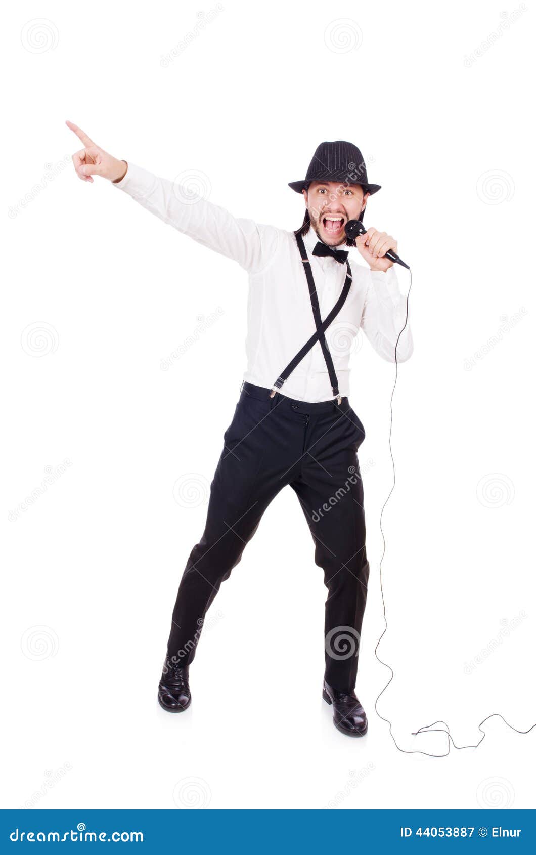 Funny man singing isolated stock image. Image of musician - 44053887