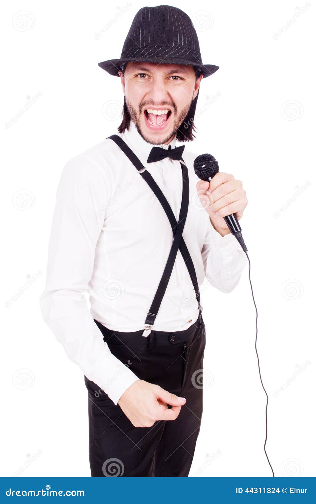 Funny man singing isolated stock photo. Image of musical - 44311824